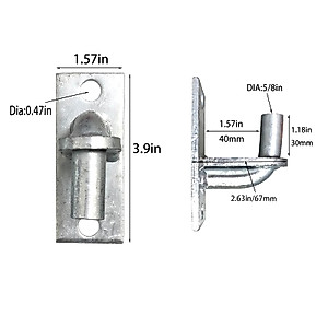 2 Pack Wall Mount Flat Back Gate Hinges, Chain Link Wood Fence Post Gate Hinge with 5/8 Hinge Pin (Screws Not Included), Heavy Duty Galvanized Steel Wall Plate Hinges,