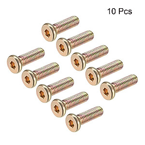 uxcell M8x25mm Furniture Screw Hex Socket Machine Screws Zinc Plated Fasteners Bolts Full Thread Carbon Steel 10Pcs