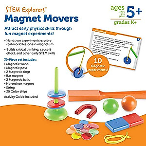 Learning Resources STEM Explorers -Ages 5+,39 Pieces, Magnet Movers, Critical Thinking Skills, STEM Certified Toys, Magnets Kids,Magnet Set,Back to School Gifts,Teacher Supplies