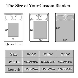 Custom Blanket With Photos Text Personalized Flannel Throw Blanket Customized Picture Blankets for Kids Adult Mother Father Friends Lovers Pets Personalized Gifts Birthday Halloween Christmas 40*50 In