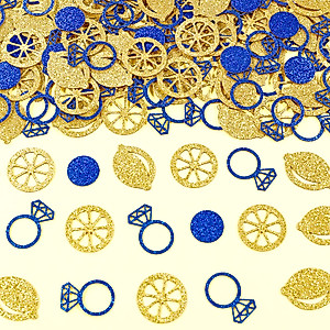 Lemon Bridal Shower Decorations - 200pcs Glitter Lemon Confetti, She Found Her Main Squeeze Lemon and Blue Bridal Shower Decorations, Lemonade Bachelorette Engagement Wedding Party Supplies