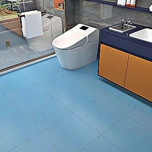 WESTICK Blue Peel & Stick Floor Tiles - Waterproof, Self-Adhesive, Removable Vinyl Tiles - Thick & Durable - 20 Pack (12x12 in) for Bathroom & Kitchen