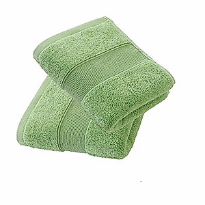 JININQ 700GSM 2Piece Hand Towels -100% Cotton(14 x 30 Inches) for Bathroom,Kitchen,Beauty,Spa,Gym,Household face Towel,Highly Absorbent Towels (Green)