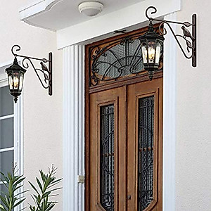 Amagabeli 2 Pack Hanging Plants Brackets 10" Wall Planter Hooks Hangers for Flower Baskets Pot Bird Feeder Wind Chimes Lanterns Patio Garden Outdoor Indoor Fence Metal 3D Bird Brown Bronze BG386