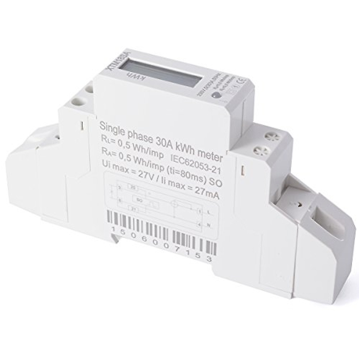 BAYM® 5(32) A 120V 60HZ Single Phase Din Rail KWH Watt Hour Din-Rail Energy Meter LCD KWH 32A