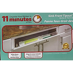 2 Full Sets- Sink Tipouts- Set of 4-11" White Trays/ 4 Pair of Hinges- 1-9/16" Deep x 3" Tall