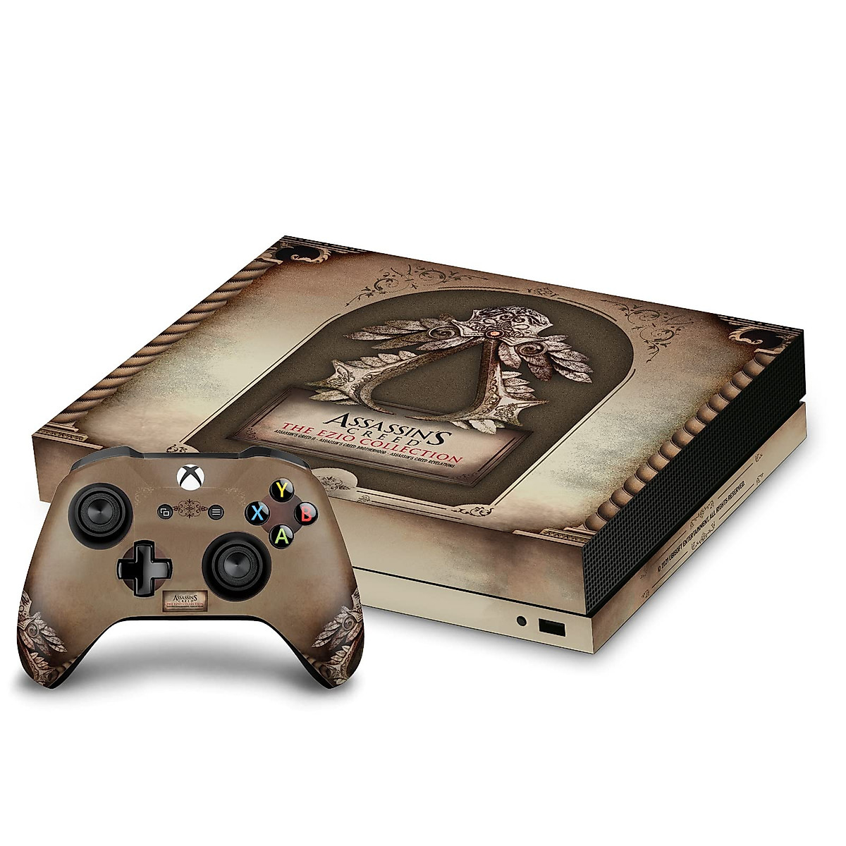 Head Case Designs Officially Licensed Assassin's Creed Belt Crest II Graphics Vinyl Sticker Gaming Skin Decal Cover Compatible With Xbox One X Console and Controller Bundle