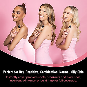 Frankie Rose Cosmetics Matte Perfection Foundation Makeup – Long-Lasting, Hydrating Foundation for Semi-Matte Finish - Foundation Full Coverage for All Skin Types - (Neutral) 1.0 US fl oz / 30 ml