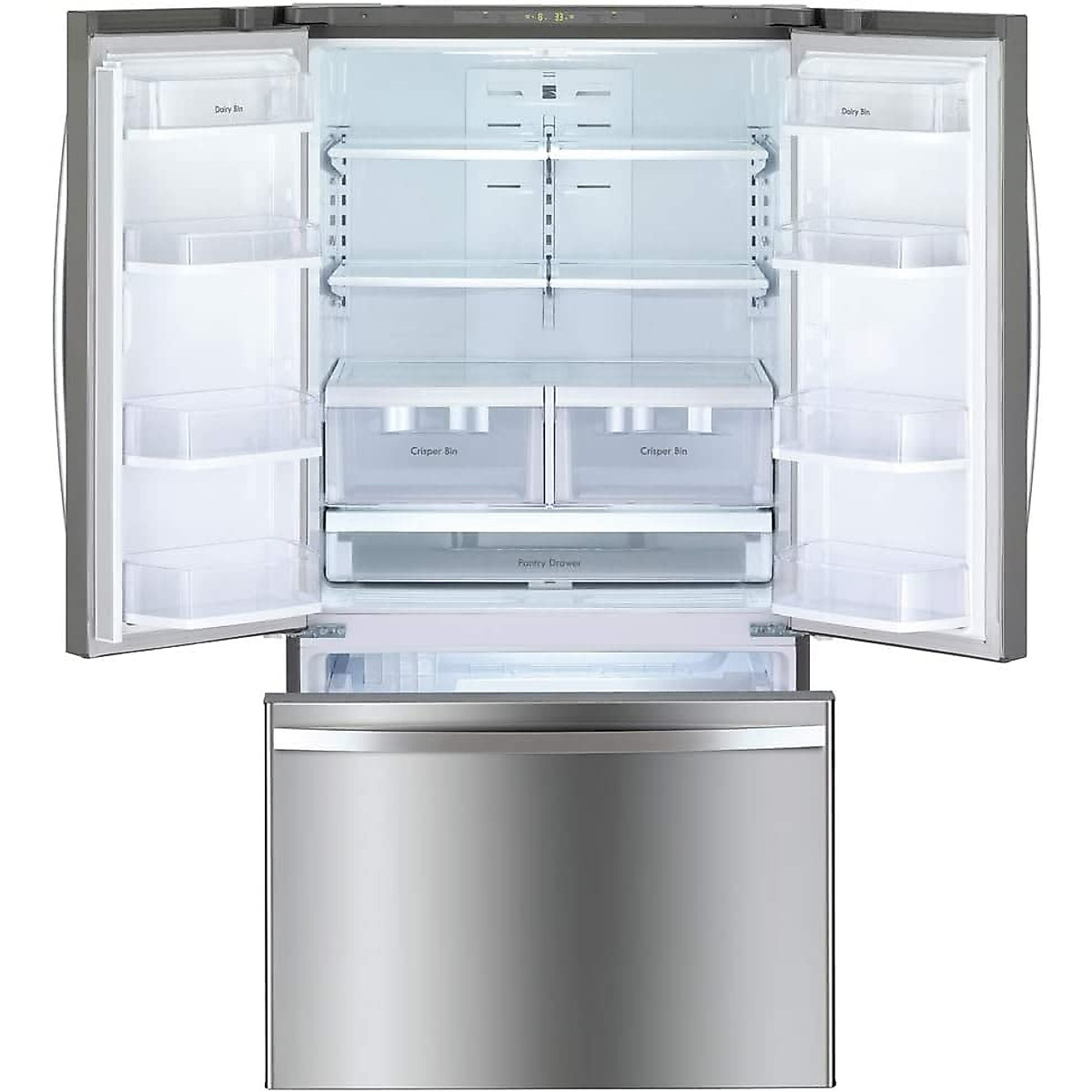 Weiting 26.1 cu.ft. Non-Dispense French Door Refrigerator with Active Finish, cu. ft, Fingerprint Resistant Stainless Steel