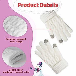 PHODIL Kids Gloves Winter Warm With Touchscreen Fingers 3 Pairs,Toddler Gloves Knitted with Fleece Lined for Cold Weather,Girls Gloves Boys Gloves Mittens for Children Age 9-15