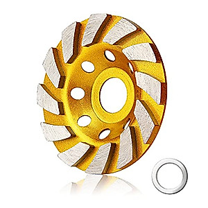 2 Pieces Diamond Cup Grinder 4 Inch Concrete Turbo Diamond Grinding Cup Wheel 12 Segs Heavy Duty Angle Grinder Wheels for Angle Grinder