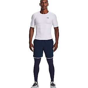 Under Armour Men's HeatGear Armour Leggings , Midnight Navy (410)/White, Small
