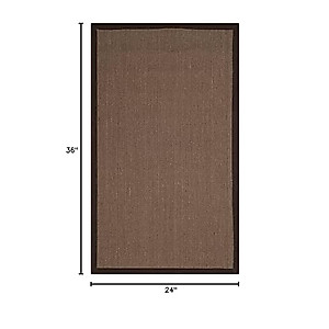 SAFAVIEH Natural Fiber Collection Accent Rug - 2' x 3', Brown & Brown, Border Sisal Design, Easy Care, Ideal for High Traffic Areas in Entryway, Living Room, Bedroom (NF131C)