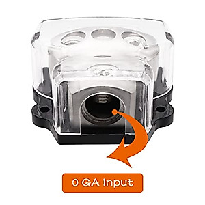Seamaka 2PCS 3 Way Power Distribution Block,1x 0 Gauge in,3X 4 Gauge Out,Amp Distribution Connecting Block for Car Audio Splitter O-073-2PCS