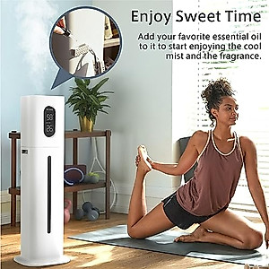 Humidifier Large Room, 2.1Gal/8L Humidifiers for Home, Humidifiers for Bedroom with Essential Oil Diffuser, Top Fill Whole House Cool Mist Humidifiers for Plants Baby Kids Adults Office, White