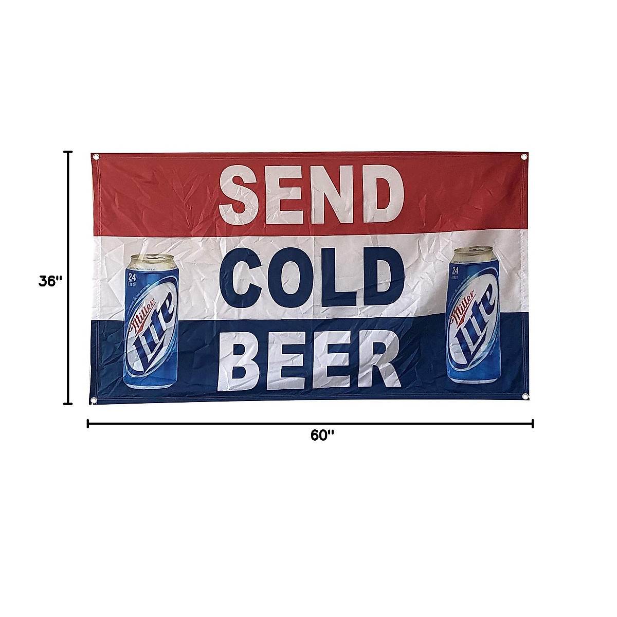 Send Cold Beer Miller Lite Beer Novelty Tapestry Banner Flag 3x5Feet Decor Shop sign