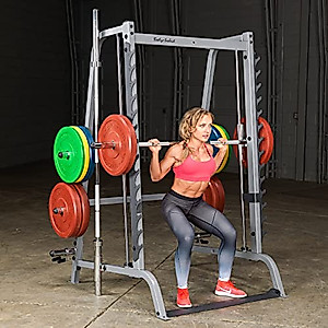Body-Solid (GS348B) Precise 7° Angle Smith Machine Home Gym - Strength Training Equipment with Adjustable Safeties, Squat Rack Cage, Half Rack & Weight Cage Power Rack - for Amateurs & Professionals