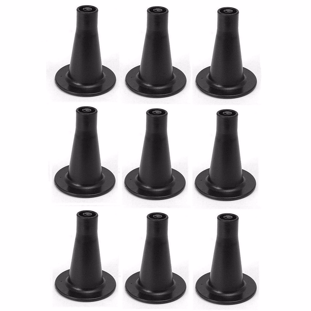 3-5/8" Tall Replacement Bed Frame Glide Feet, Cone Shaped, Set of 9