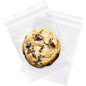 Webakin Clear Cookie Bags Self Sealing OPP Cello Bags for Bakery Cookies Clear Lip & Tape Bags 3 7/8 x 5 1/2" - Pack of 200
