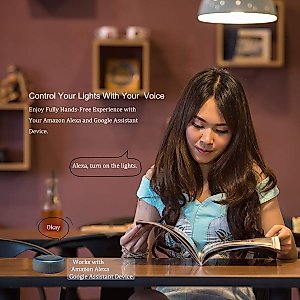 LEDEPLY A15 LED Smart Bulb, Compatible with Alexa, Google Home, E26, 5W=40W, Color Changing, Dimmable WiFi Light Bulbs, No Hub Required, 3 Pack