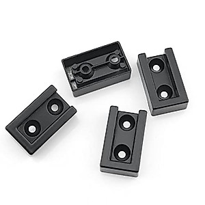 ITROLLE 4PCS Aluminum Alloy Closet Rod End Support Pole Sockets Flange Rod Holder Wardrobe Bracket Heavy Duty Closet Pole Sockets Flange Rod Holder, Black