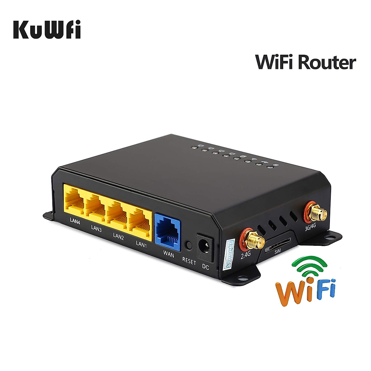 KuWFi 300Mbps 3G 4G LTE Car WiFi Wireless Router Extender Strong Signal Car WiFi Routers with USB Port SIM Card Slot with External Antennas for USA/Canada/Mexico SIM Card