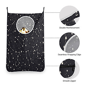 Tatenale Hanging Laundry Hamper Over Door with Stainless Steel Hooks Dirty Clothes Hamper Bag 29.5X20inch