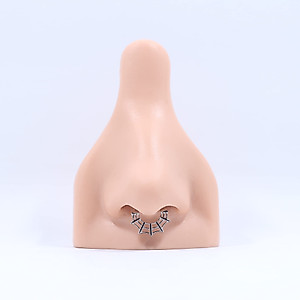 FANSING Halloween Septum Jewelry Cobweb Silver Septum Rings for Women 16g Septum Ring 8mm Surgical Steel Daith Piercing Body Jewelry 16 Gauge