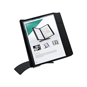 Tarifold Desktop Reference and Display System 10 Double-Sided Pockets - Black-Framed - Letter-Size - 20 Sheet Capacity (EZD771)