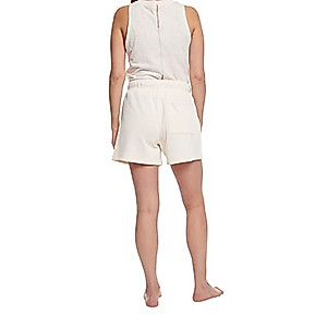 Sage Collective Women's Tummy Control Fleece Yoga Athletic Stretchy Pocket Elastic Drawstring Exercise Short, Dewberry, Medium