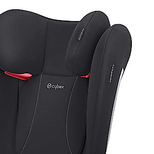 CYBEX Solution B-Fix High Back Booster Seat, Lightweight Booster Seat, Secure Latch Installation, Linear Side Impact Protection, 12-Position Adjustable Headrest, for Kids 40-120 Lbs, Volcano Black