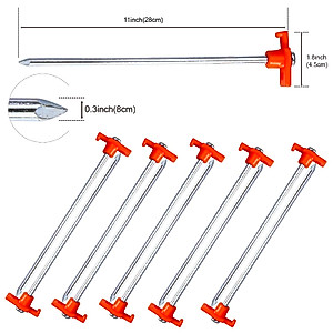 ABCCANOPY Tent Stakes Camping Tent Stakes, 10pc-Pack (Orange)