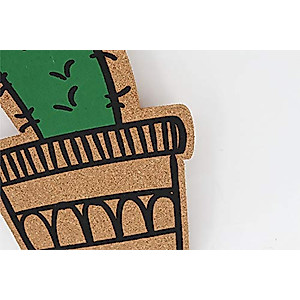 Pinboard Cactus Shaped Wall Decor - Cork Board with 6 Pushpins - Bulletin Board Display,School or Classroom Home Decor