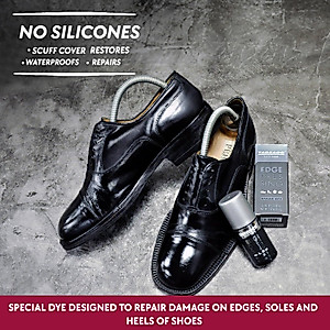 Tarrago Edge Dressing Shoe Dye - 35 ml Sole & Heel Edge Dressing, Repairs & Color Coat Leather Shoes Edges - Rubber & Leather Shoe Sole Edge & Heel Polish for Boots & Footwear - Black #18
