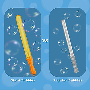 JOYIN 12 Packs 17’’ Giant Bubble Wands for Kids, Toddlers, Bubble Wand Bulk with 12 PCS Concentrated Bubble Solution for Summer, Party Favors, Outdoors Toys, Easter Basket Stuffers, Birthday Gift