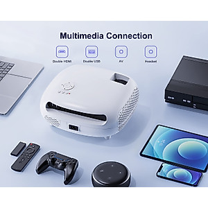 4K Projector with WiFi and Bluetooth 5.2, WiMiUS Newest P60 480 ANSI Lumens Portable Projector Dust Proof Supports 4P/4D Keystone, 50% Zoom, PPT, 200000H LED for Smartphone, Laptop, PS5, TV Stick