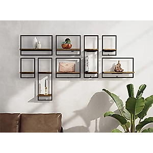 Cocoyard Floating Shelves, Wall Mounted Shelf, Set of 2. Modular Wall Shelf Set. Perfect for Living Room Bedroom Bathroom. Great Gift Ideas for Plant Lovers (Black, 8.1" W x 4.9" D x 23.6" H)