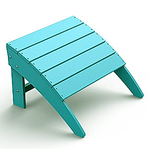 OTSUN Adirondack Ottoman for Adirondack Chair, Footrest for Lounge Chair, Premium HDPE All Weather Resistant for Outdoor, Porch, Yard, Garden, 23.6" L x 21.7" W x 15.3" H, Light Blue