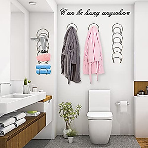 KALYLOC 15 Pack Hat Rack Hanger Holder Organizer, Hanging Wigs Rack Baseball Caps Storage, Scarves Handbags Towels Clothes Ties Over Door Wall Mounted Hook Black (Black)