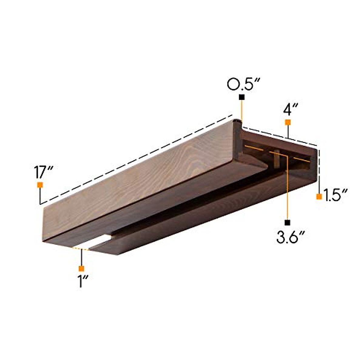 Rustic State Smith Wall Mounted Wine Rack with Cork Opener -Wine Glass Bottle Holder Wood Floating Hanging Wine Shelf Storage Organizer - Home Kitchen Dining Room Bar Décor - Walnut