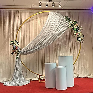 2 Pieces 2FTx8FT Silver Sequin Curtain Wedding Party Backdrop Photography Background Christmas Sequin Panels