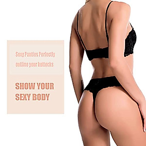 Aijolen G-String Thongs for Women Lace Panties Stretch T-back Tangas Low Rise Hipster Underwear Sexy