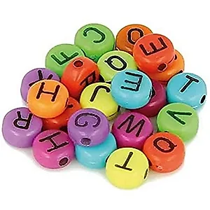 Artemio Pearl Dice 7 mm Bright Colours 300 Pieces – Alphabet Artémio, White