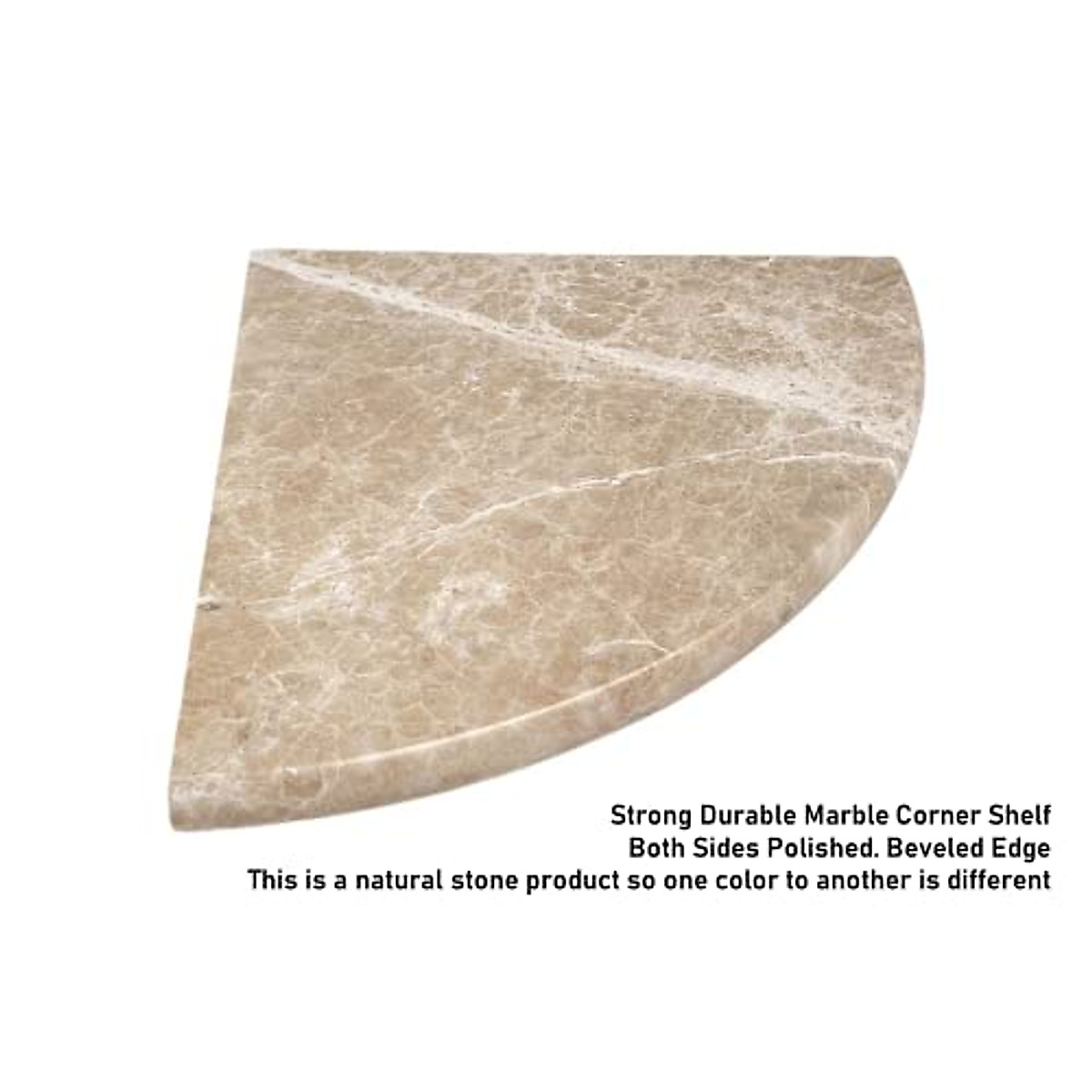Premium Quality Marble Cappuccino Beige Shower Corner Shelf Floating Stone for Bathroom Caddy (1)