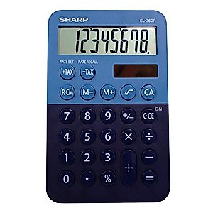 Sharp El-760R 8-Digit Desktop Calculator with Tax, Percent and Square Root Keys, and A Large LCD Display, Perfect for Home and Office Use