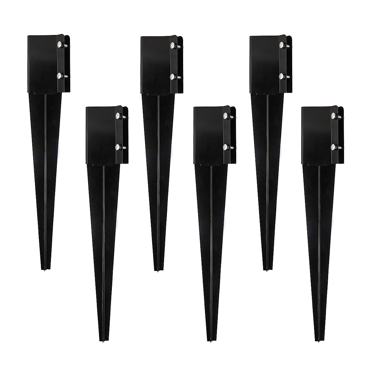 Sekcen 6 Pcs Fence Post Anchor Ground Spike 4x4 Metal Post Stake 24 Inch for Mailbox Deck Railing