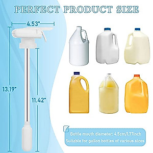 Milk Dispenser for Fridge Gallon, Automatic Drink Dispenser with Cleaning Brush, Milk Jug Dispenser, Electric Tap for Milk Juice Water, Drink Dispensers for Parties Home Kitchen (2Pack, White)