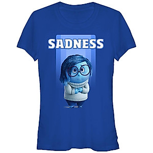 Disney Juniors Inside Out Sadness Graphic T-Shirt, Royal, S