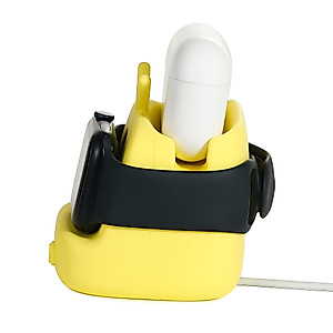 HECCEI iWatch Charging Dock, Charger Stand for Apple Watch Series Ultra/8/SE2/7/6/SE/5/4/3/2/1, for Airpods 3/2/Pro, iPhone 14/13/12/11/Pro/X/Max/XS/XR/8 Stand, Supports Nightstand Mode (Yellow)