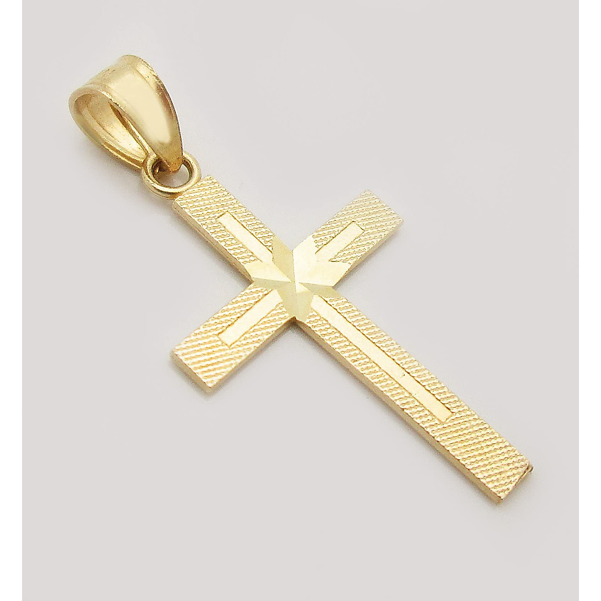 AMZ Jewelry 10K Yellow Gold Cross Pendant Cross Charm For Necklace
